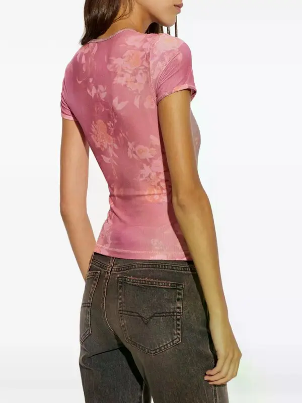 DIESEL® Floral-print T-shirt - Pink