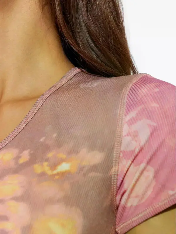 DIESEL® Floral-print T-shirt - Pink