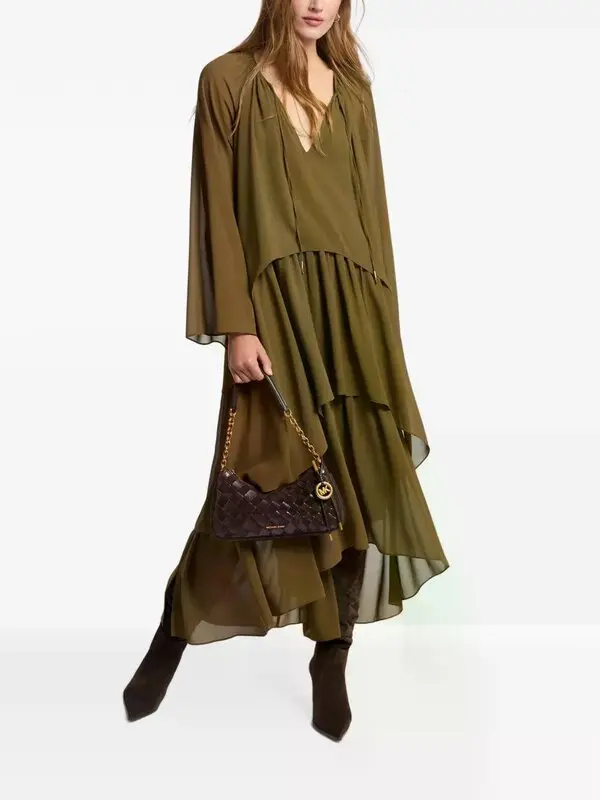 Michael Kors Ruffled Georgette High-low Maxi Dress