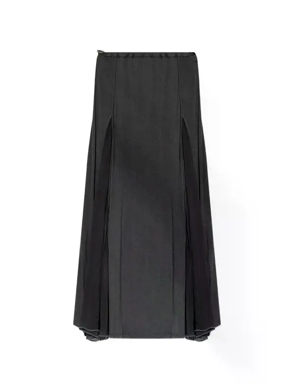 DIESEL® Midi Skirt In Ribbed Jersey And Chiffon - Grey