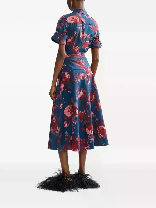 Erdem Floral Print Cotton Poplin Shirt