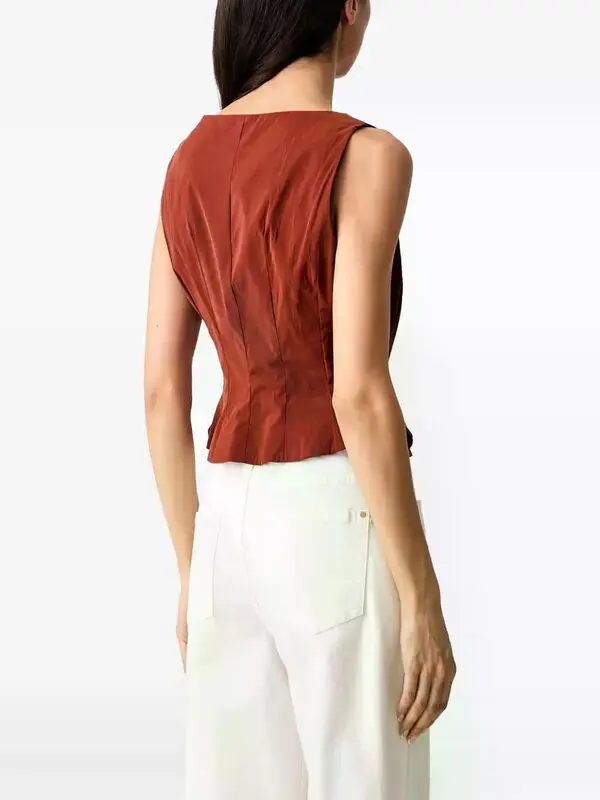MORGAN Sleeveless Peplum Blouse With Gold-tone Hardware