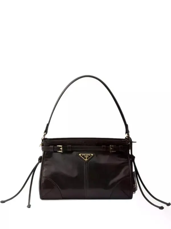 Prada Buckle-detail Leather Shoulder Bag - Brown