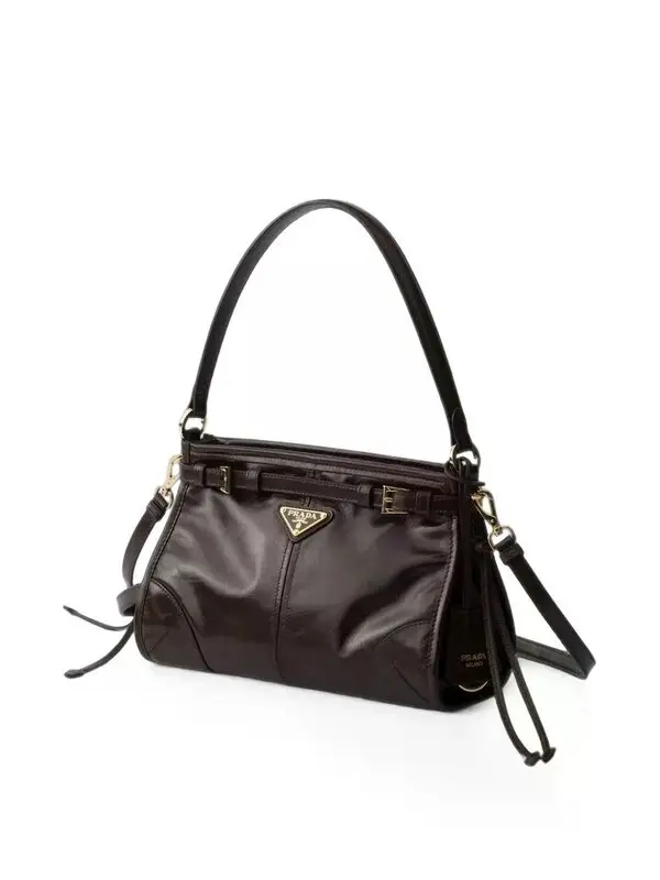 Prada Buckle-detail Leather Shoulder Bag - Brown