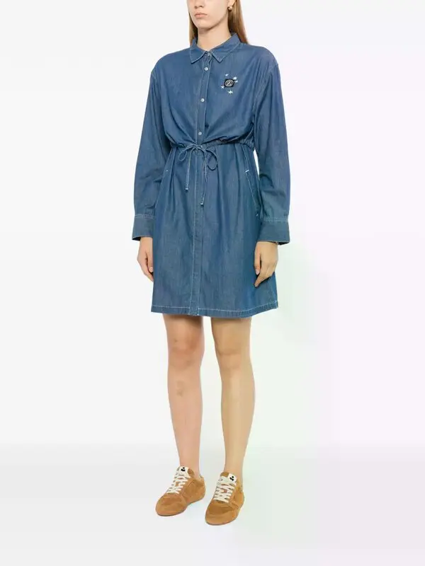 AGNES B. Logo-patch Shirt Dress