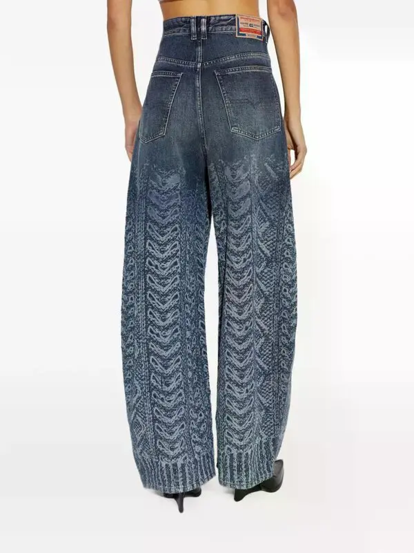 DIESEL® 1987 D-khelz-s2 Cable-knit Print Jeans - Blue