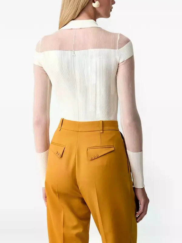 Patrizia Pepe Sheer-panel Knitted Bodysuit
