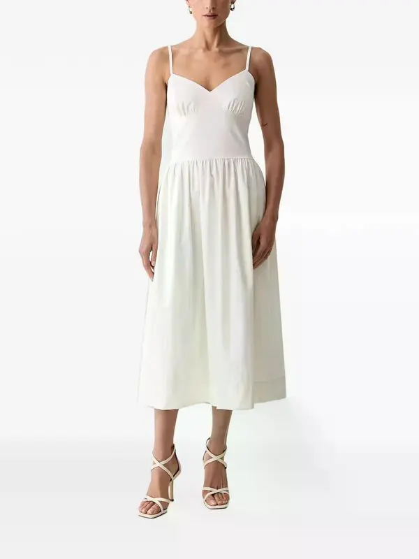 MORGAN Smocked Tie-back Midi Dress