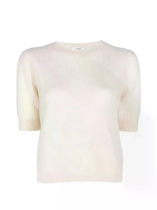 FRAME Gathered Honeycomb-knit Sweater - Neutrals