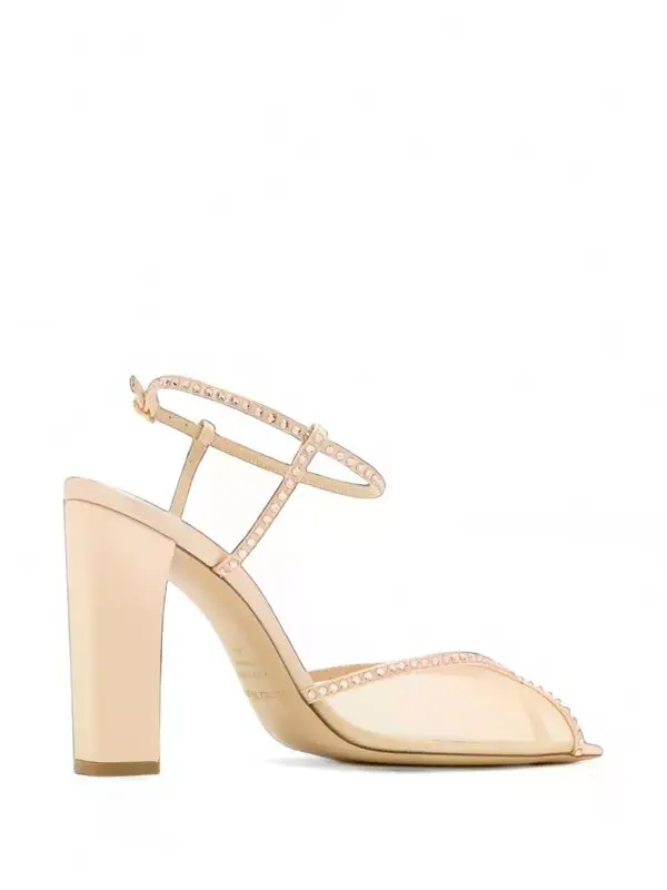 ANDREA WAZEN Katy Crystal-embellished Mesh Sandals