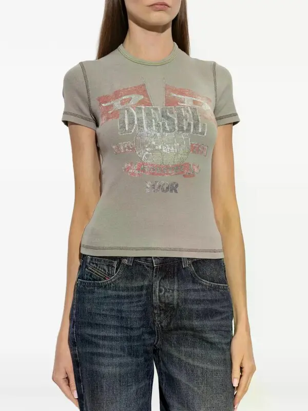 DIESEL® T-marsy-rib Logo-print T-shirt