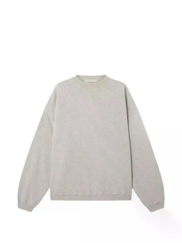 GOLDEN GOOSE Melange Cotton Sweatshirt With Logo Embroidery - Grey