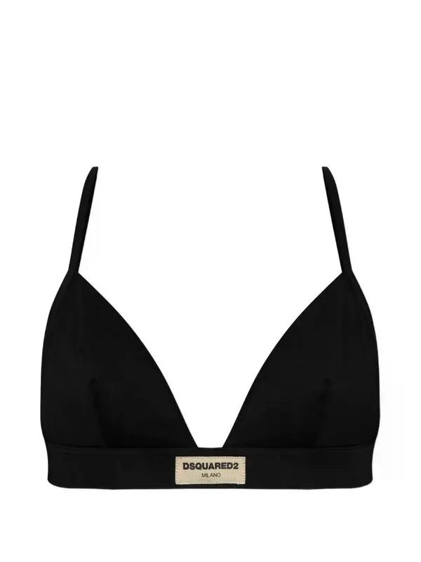 Dsquared2 Logo-patch Triangle Bra - Black