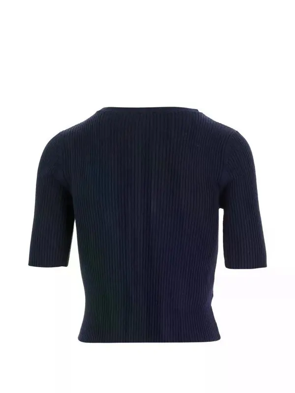 Pinko Short-sleeved Wool Sweater With Logo