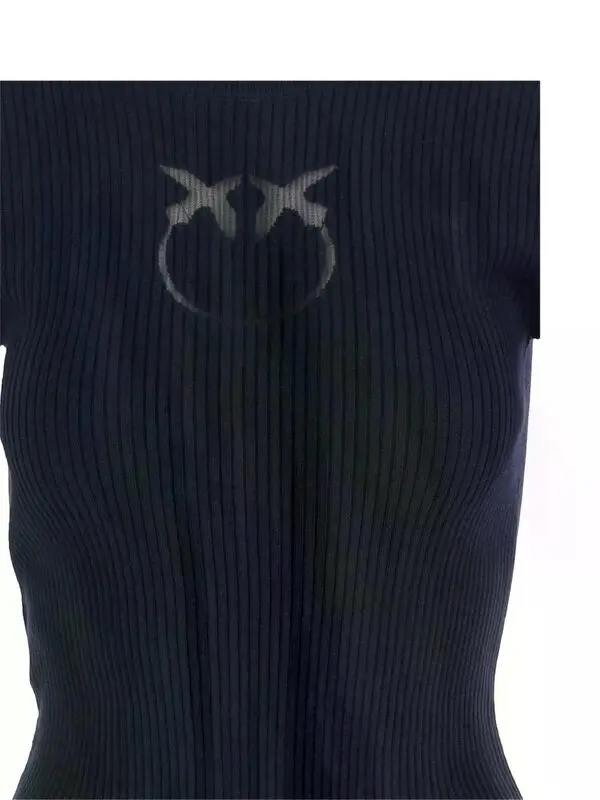 Pinko Short-sleeved Wool Sweater With Logo