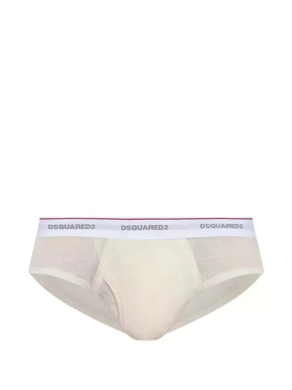 Dsquared2 Logo-waistband Ribbed Briefs - Neutrals