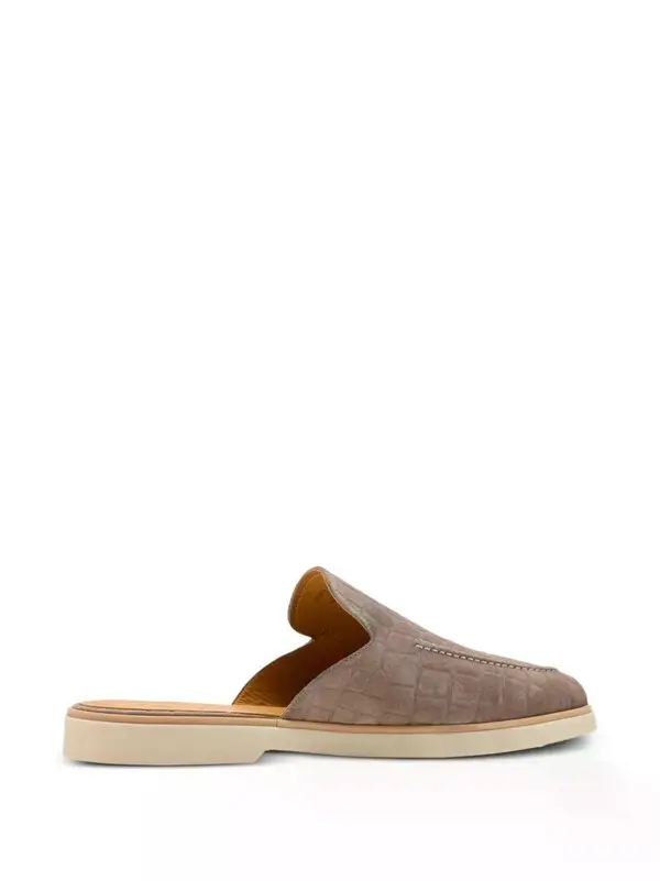 Magnanni Crocodile-effect Suede Mules