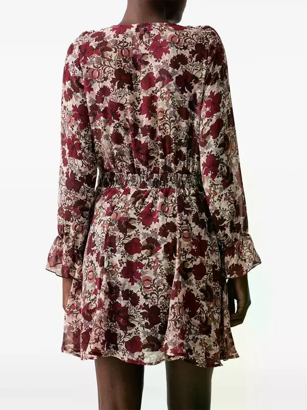 MORGAN Floral Print Ruffled Mini Dress