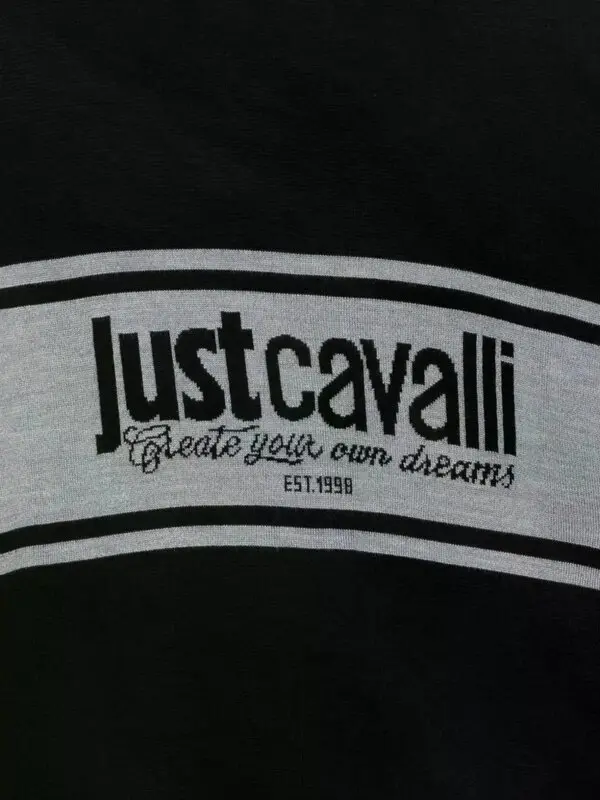Just Cavalli Logo-intarsia Striped Sweater