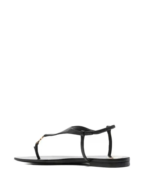 Saint Laurent Cassandra Flat Sandals With Logo Plaque