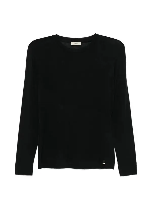 Herno Crew Neck Long Sleeve Fine Knit Sweater