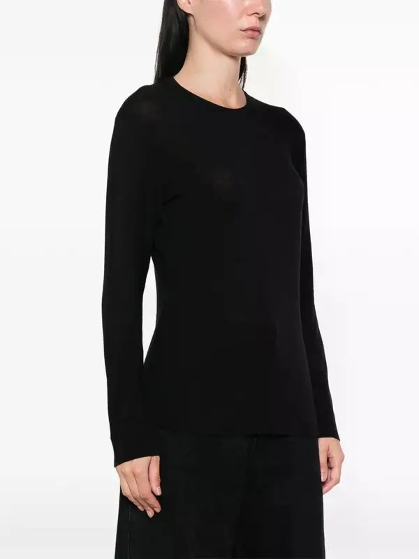 Herno Crew Neck Long Sleeve Fine Knit Sweater