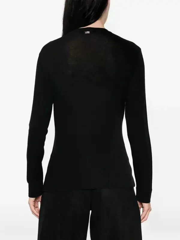 Herno Crew Neck Long Sleeve Fine Knit Sweater