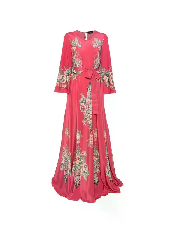 Etro Printed Belted Maxi Dress
