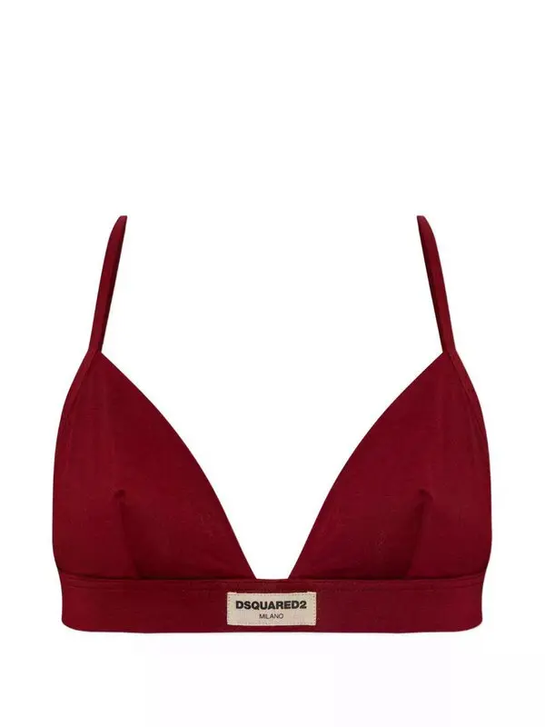 Dsquared2 Logo-patch Triangle Bra - Red