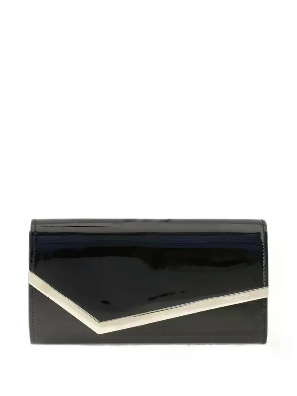 JIMMY CHOO Emmie Patent Leather Clutch Bag - Black