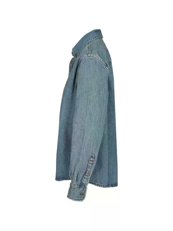 AMI Paris Denim Shirt With De Coeur