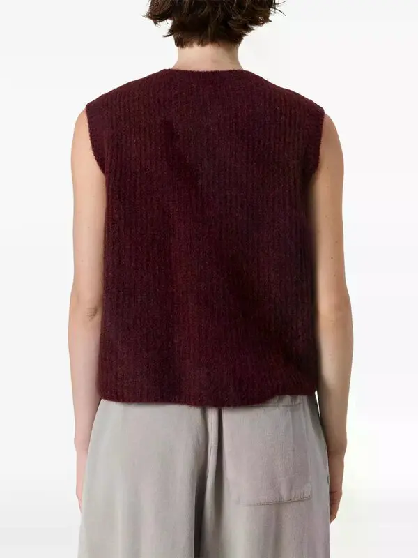 American Vintage Sleeveless Button-up Cardigan - Red