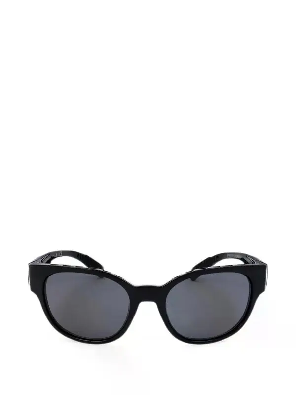 Adidas Logo-print Round-frame Sunglasses - Black