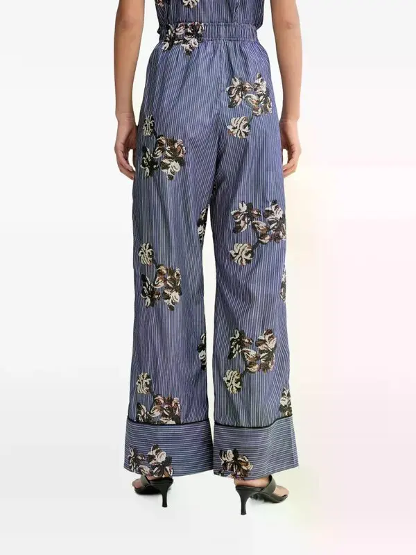 Munthe Nikita Sequin-embellished Striped Palazzo Trousers
