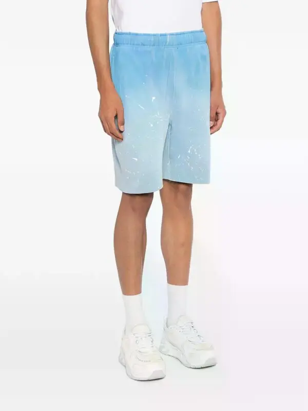 PALE CLOUD Ombré Paint-splatter Shorts