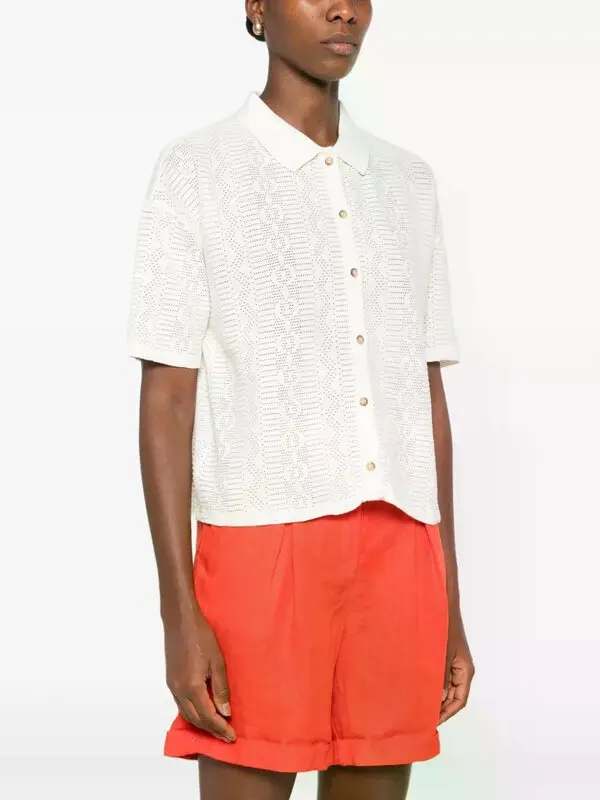 Maison123 Lucia Pointelle-knit Shirt