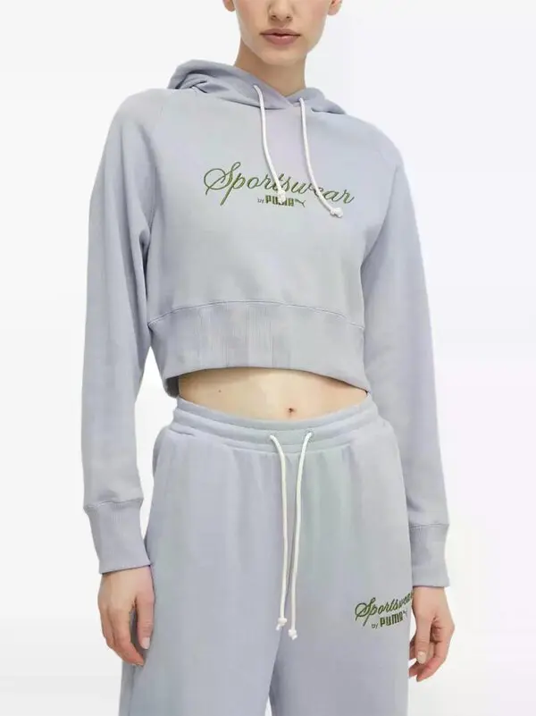 PUMA Logo-embroidered Hoodie - Grey