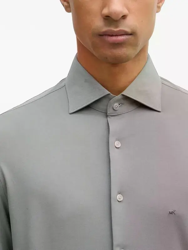 Michael Kors Logo-embroidered Long-sleeve Shirt