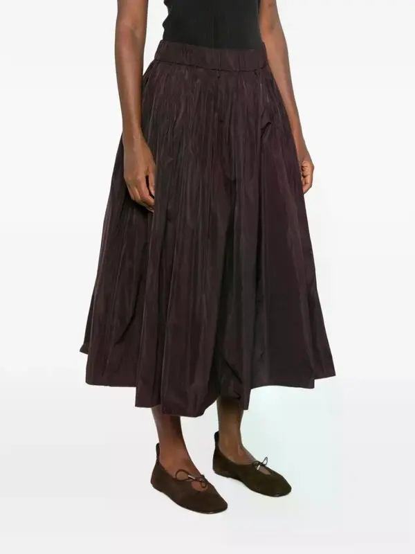 SUSANNE BOMMER Gathered Pleated Midi Skirt