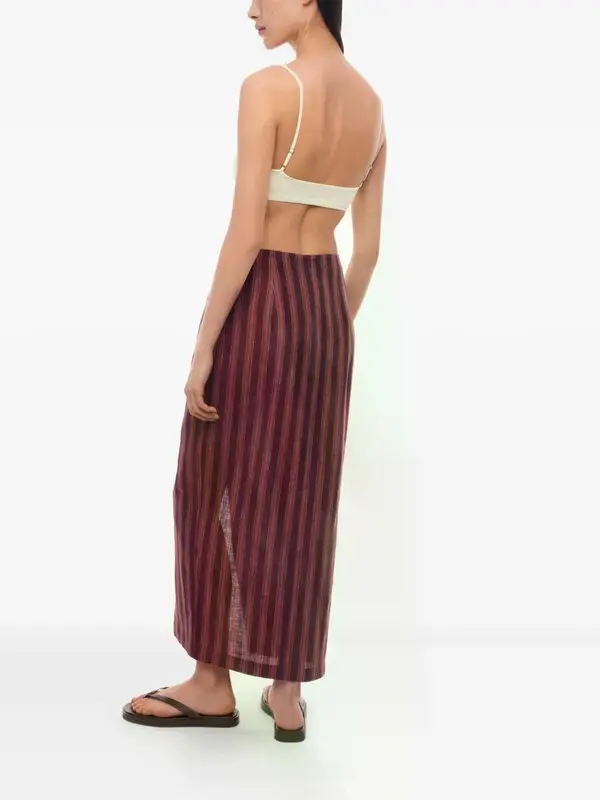 12 STOREEZ Striped Wrap-style Maxi Skirt