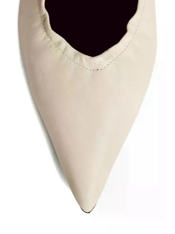 12 STOREEZ 45mm Pointed Leather Kitten Heel Pumps