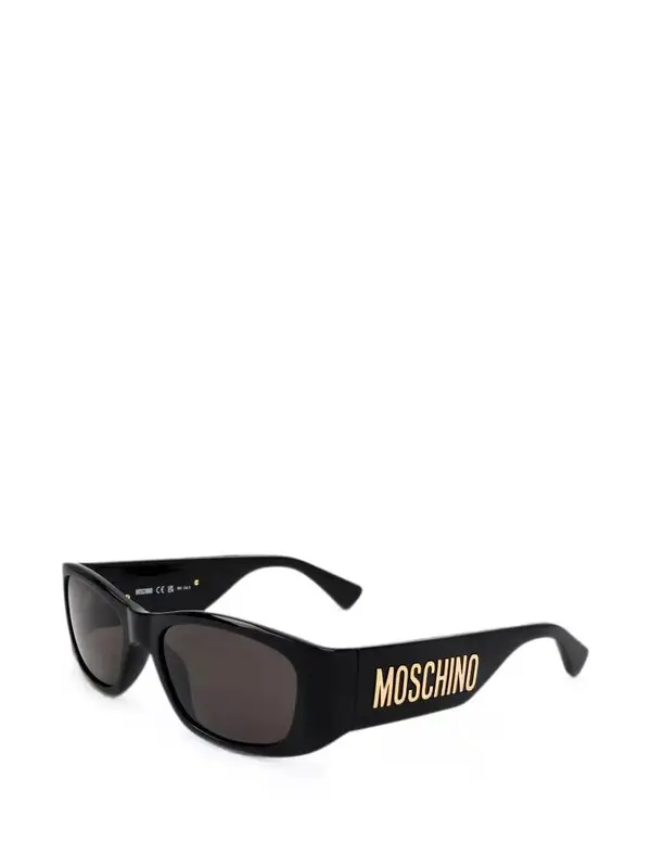 Moschino Logo-plaque Rectangle-frame Sunglasses - Black