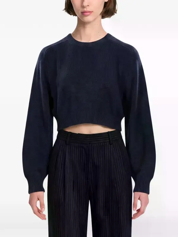 Khaite Cropped Ribbed-knit Sweater