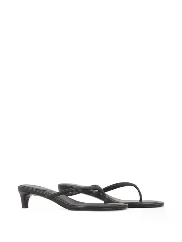 12 STOREEZ Thong Kitten Heel Sandals - Black