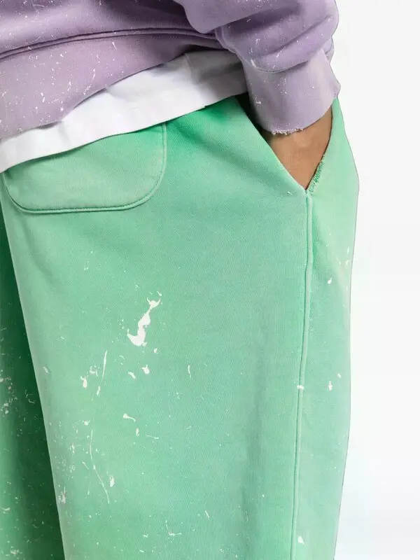 PALE CLOUD Paint-splatter Distressed Shorts