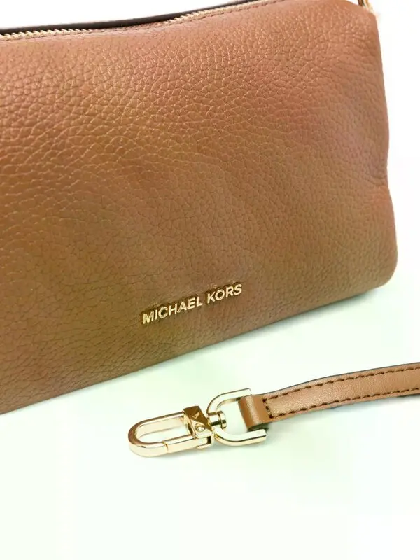 Michael Kors Small Bryant Logo Plaque Pebbled Leather Mini Bag