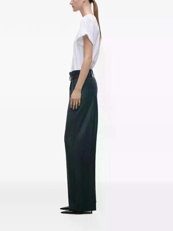 Victoria Beckham Ethel Wide-leg Trousers In Dark Teal Virgin Wool