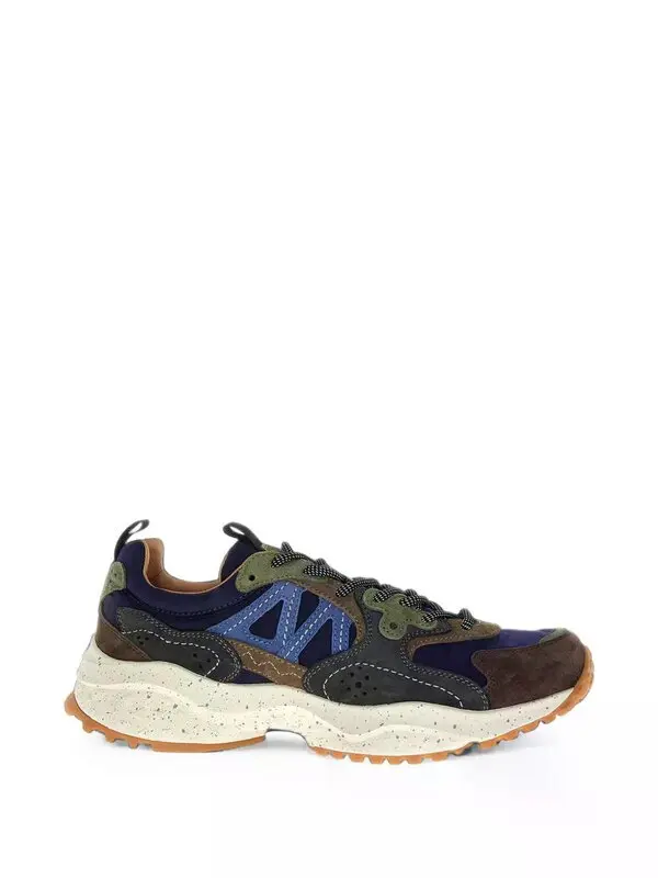 FLOWER MOUNTAIN Panelled Lace-up Sneakers - Blue