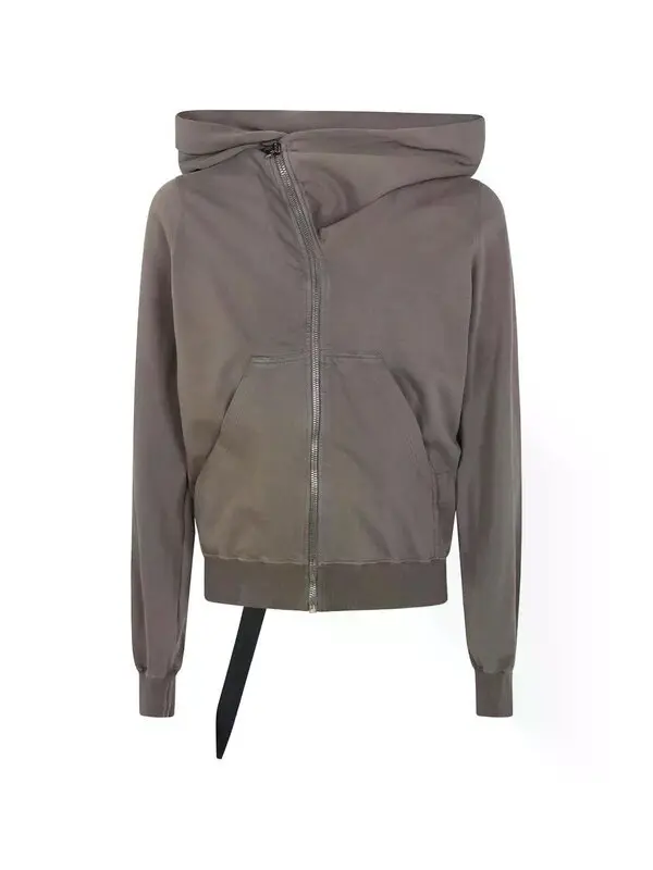 Rick Owens Mountain Asymmetric-zip Hoodie - Grey