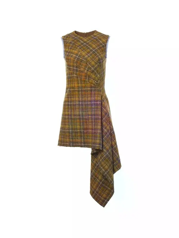 Monse Draped Tweed Mini Dress - Yellow